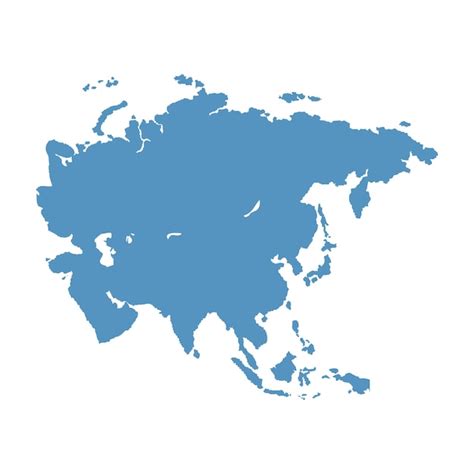 Mapa Del Mundo De Contorno De Asia Mapa Del Continente De Asia Vector