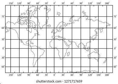 Longitude And Latitude Map With Degrees