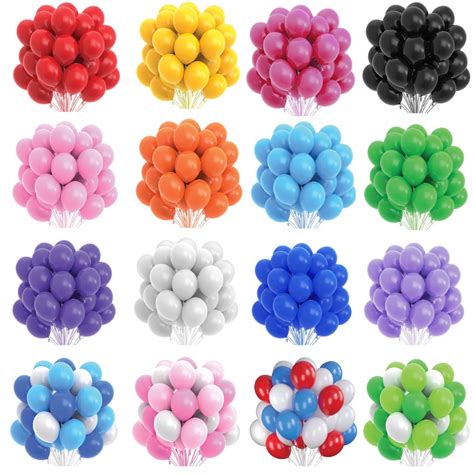 50 Balões Bexigas de Festa Balão Bexiga Várias Cores Lisas Número Nº 8