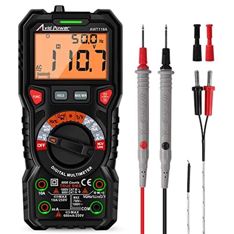 AVID POWER Multimètre numérique TRMS à portée automatique 6000 Ohm