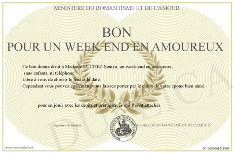 Bon Pour Un Week End En Amoureux