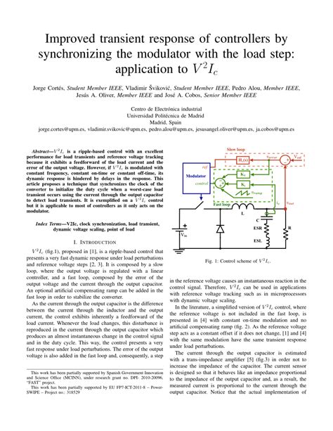 pdf improved transient response of controllers by synchronizing the modulator with the load