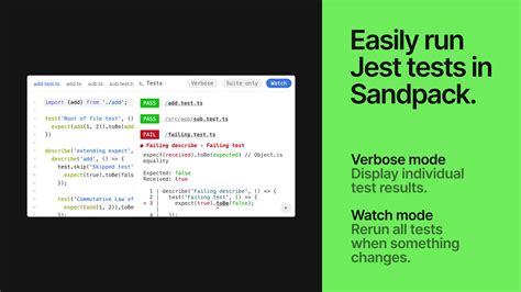 CodeSandbox On Twitter SandpackTests Allows You To Easily Run Jest