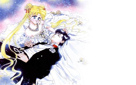 Sailor Moon And Tuxedo Mask Wallpaper Kissing