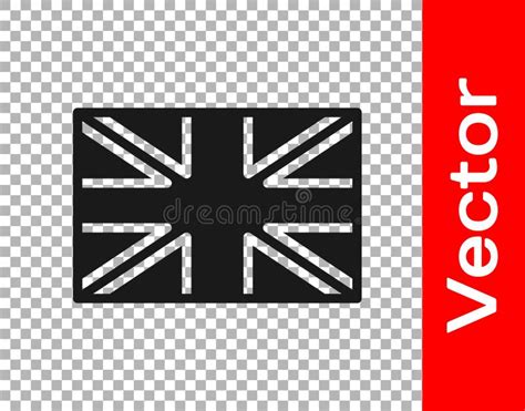 Zwarte Vlag Van Groot Brittannië Geïsoleerd Op Transparante