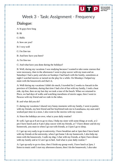 Ingles Acs Week Task Assignment Frequency Esta Tarea Es