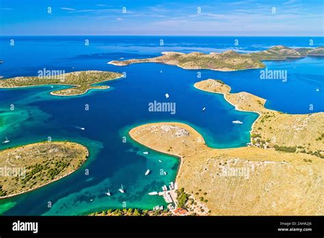 Kornati Amazing Island Archipelago Landscape Of Kornati National Park Aerial View Dalmatia
