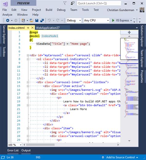 Show Structure Guildlines Not Working In Razor Files Cshtml Issue
