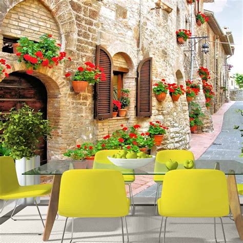 fototapeta do restauracji Włoskiej 3D uliczka
