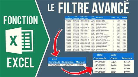 EXCEL UTILISER L OUTIL FILTRE AVANCÉ Plusieurs critères et