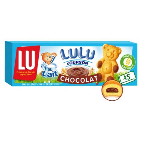 Gâteaux fourrés au chocolat L Ourson LuLu LU La boîte de 5 sachets