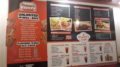 Menu At Primo S Unlimited Bucket Wings Comembo Restaurant Taguig