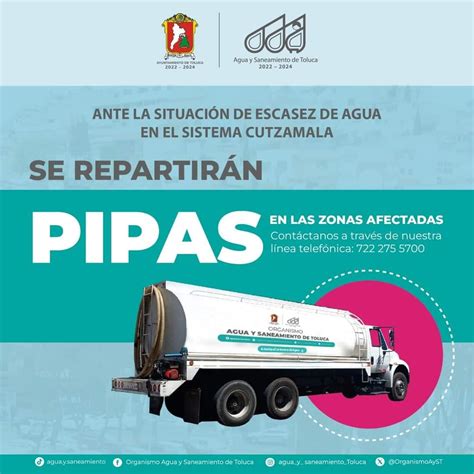 Cómo solicitar una pipa de agua en Toluca La Jornada Estado de México