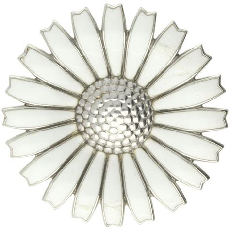 Georg Jensen Daisy marguerit broche af sterlingsølv og emalje ebuy dk