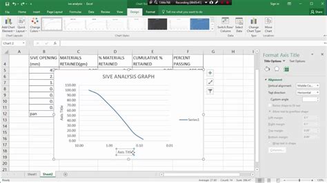 ms excel class 12 how to sieve analysis graph plot by ms excel youtube