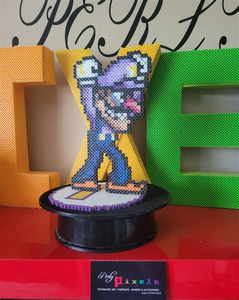 Perler Bead Art Super Mario Perler Pixel Art Waluigi Etsy Australia