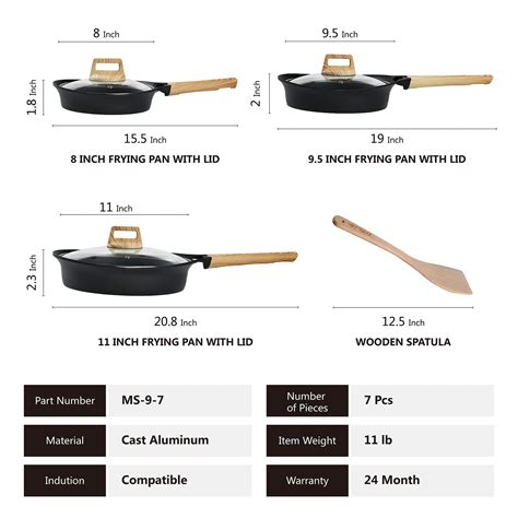 Eslite Life Nonstick Frying Pan Set With Lids Pfoa Free On Galleon