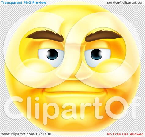 Clipart Of A D Yellow Male Smiley Emoji Emoticon Face Royalty Free