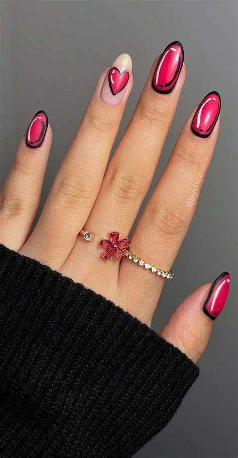 Valentine S Day Nail Art Designs Ideas Pink Comic Nails