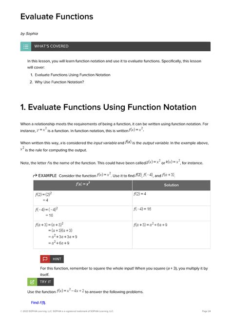 precalculus unit 1 tutorials pdf 1 evaluate functions by sophia in this lesson you will learn