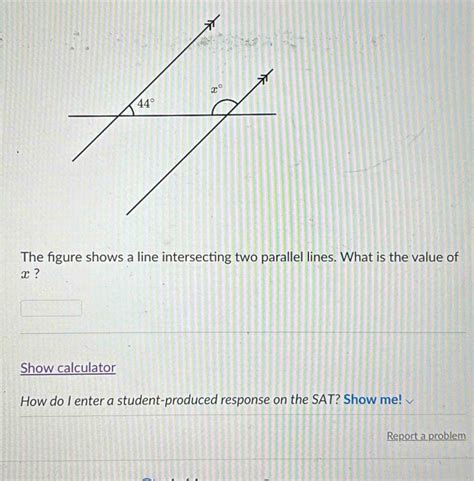 Solved The Figure Shows A Line Intersecting Two Parallel Lines What