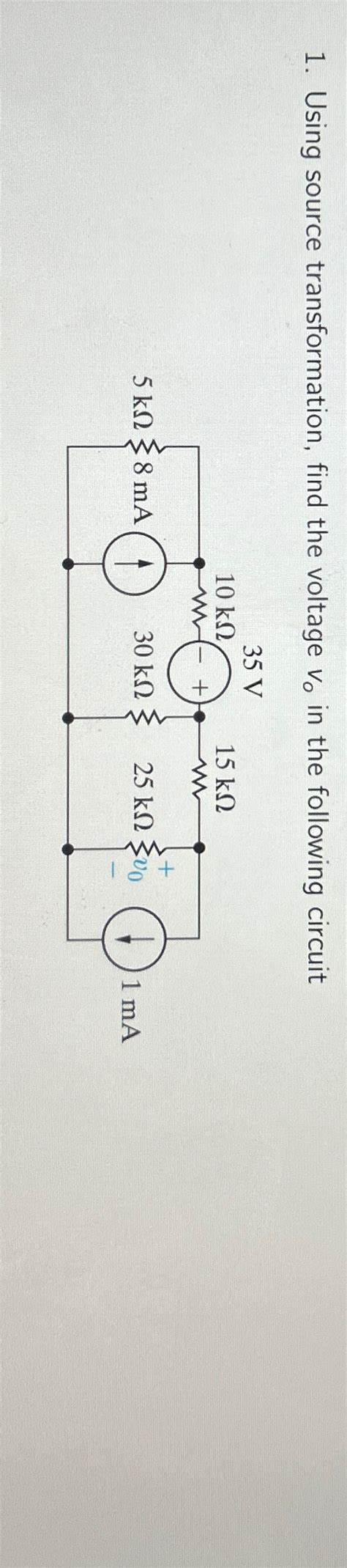 Solved Using Source Transformation Find The Voltage V In Chegg