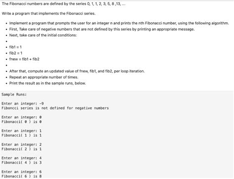 Solved Question 1 USING PYTHON The Fibonacci Numbers Are Chegg