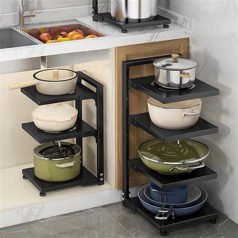 Organizador De Panelas Vertical 3 Andares E 4 Andares Cozinha Armário