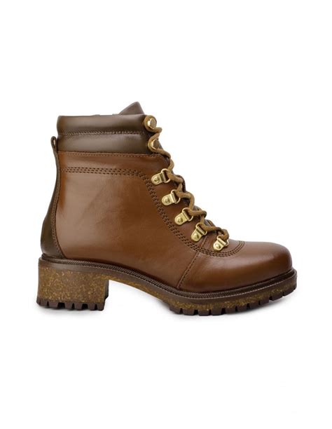 Botas Montaña Mujer Tacón Piel Cuero PERA LIMONERA