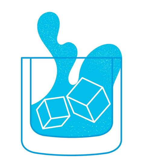 Glass Of Drinking Water With Ice Cubes Vector Illustration 24506710