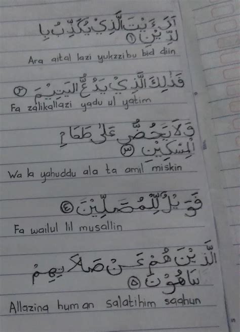 Surah Al Maun Beserta Artinya Sinau