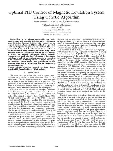 optimal pid control of magnetic levitation system using genetic algorithm pdf control theory