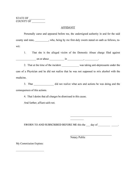 Affidavit Form Fill Online Printable Fillable Blank PdfFiller