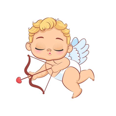 Cupido Beb Fofo Um Arco Est Voando Ilustra O Vetorial Dos