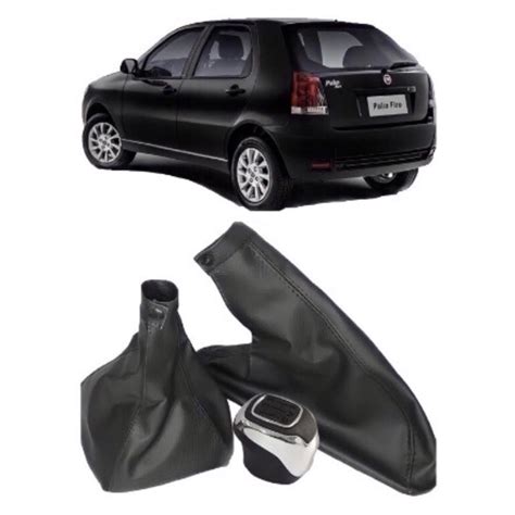 Kit Manopla Coifa Cambio Coifa Freio Mão Base Palio Corre Que
