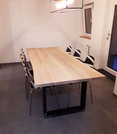 Table En Ch Ne Massif Avec Bords Bruts Diffels Menuiserie