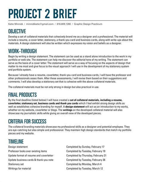 Simple Project Brief Template