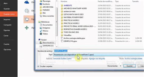 Guardar como Presentación con diapositivas de Power Point ppsx YouTube