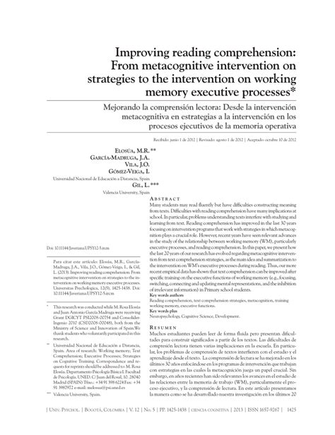pdf improving reading comprehension from metacognitive intervention on strategies to the