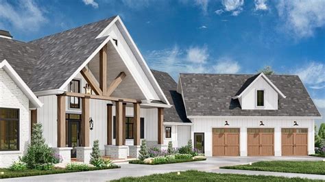 Modern Farmhouse Plan Under 3700 Square Feet Including An In Law Suite