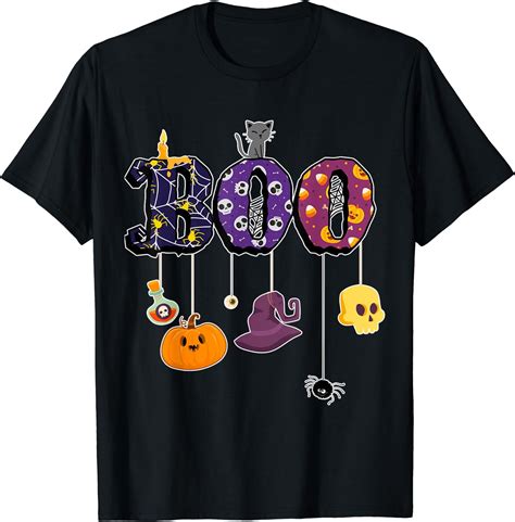 Boo Halloween Costume Spiders Ghosts Pumkin Witch Hat T Shirt