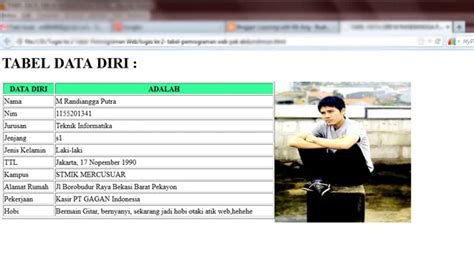 Cara Membuat Tabel Biodata Diri Dengan Html Membuat Biodata Diri Dengan
