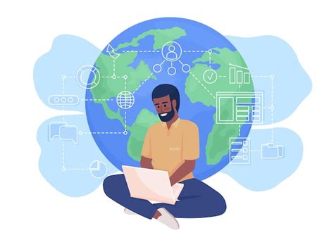 Premium Vector Freelancer 2D Vector Isolated Illustration