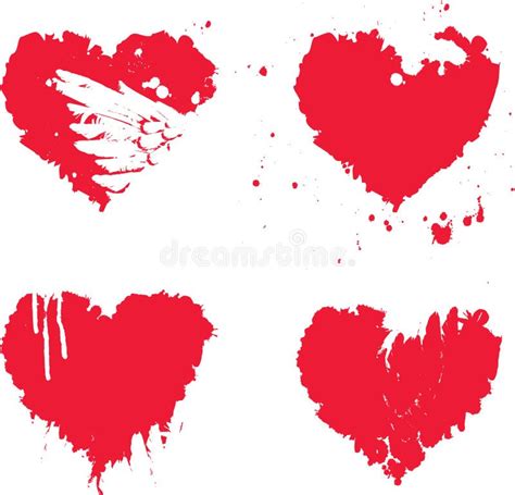 El Corazón Abstracto De La Acuarela Con Salpica De Sangre Ilustración