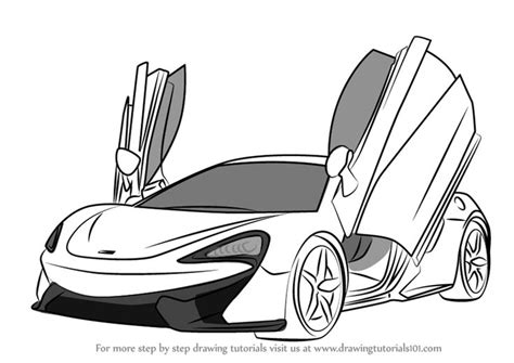 Https Drawingtutorials101 How To Draw Mclaren 570s Cool Car