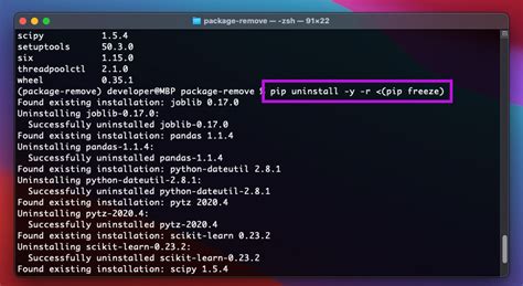 python pip uninstall all packages