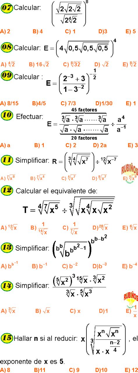 TeorÍa De Exponentes Ejercicios Resueltos Pdf