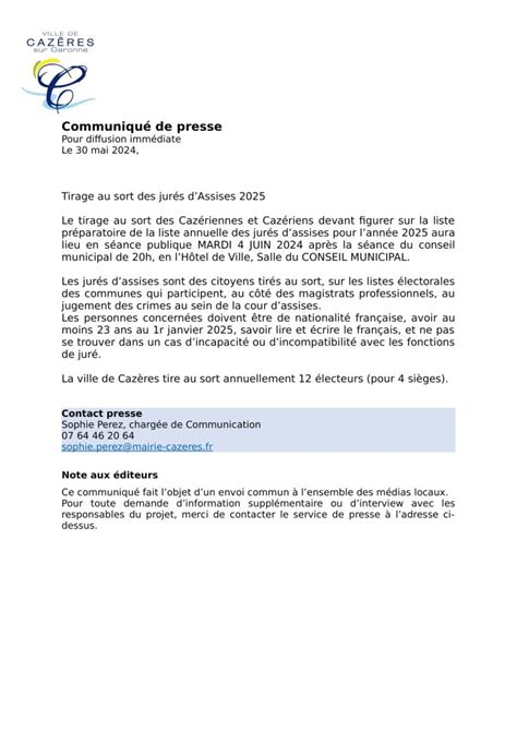 Tirage au sort des jurés d Assises Mairie de Cazères