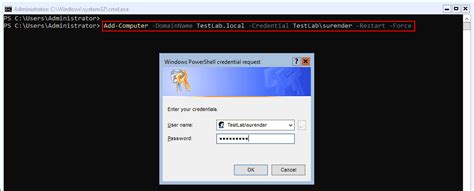 using powershell to domain join windows 10 azure lab
