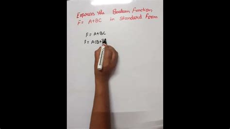 canonical form in boolean algebra standard form in boolean algebra sop youtube